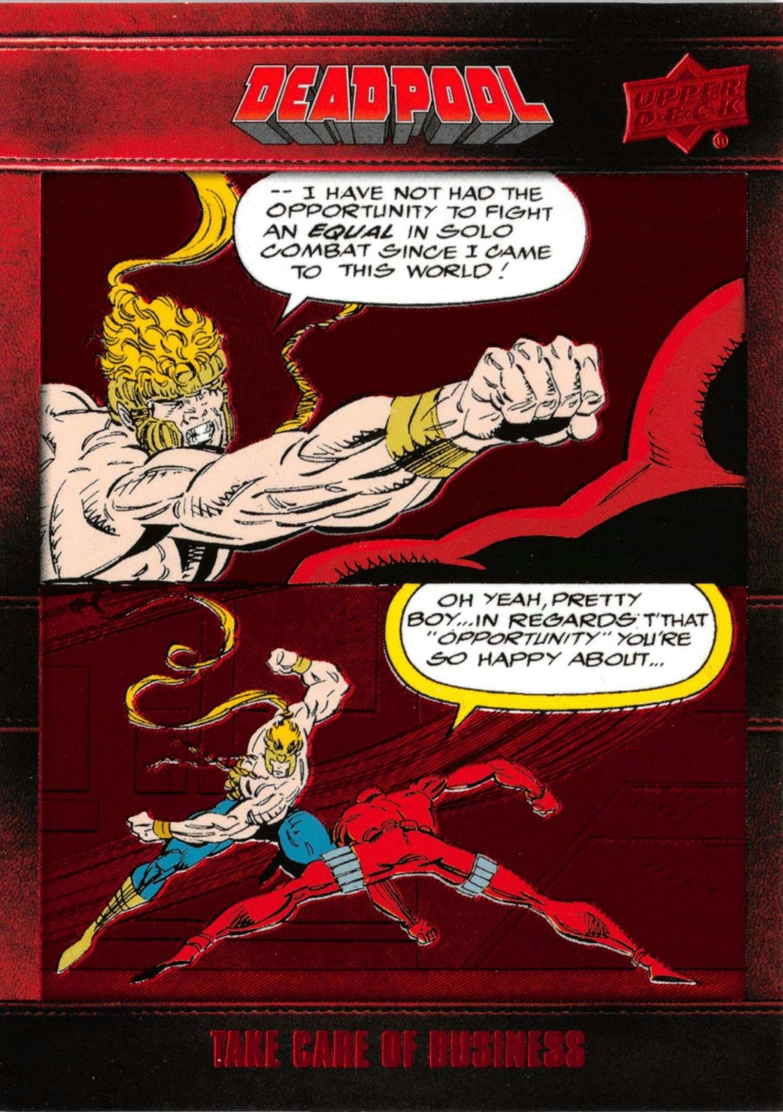 Deadpool Marvel 2018 (Upper Deck) BASE Trading Card #90 / TAKE CARE OF ...