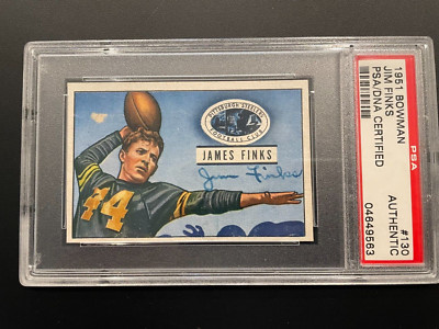 Jim Finks signed 1951 Bowman 2nd year card Steeler Football Hall of ...