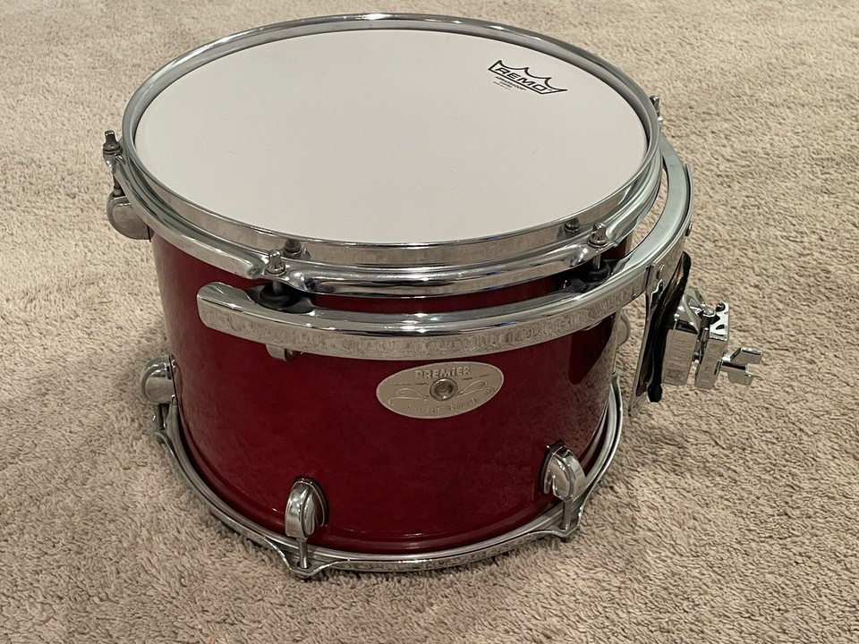 Premier Artist Birch 12” Tom Transparent Cherry Lacquer Drum Drumset ...