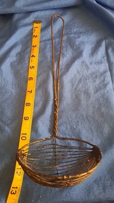 Vtg Cottage Core Primitive Wire Skimmer Ladle Strainer 8x4x4" Kitchen ...