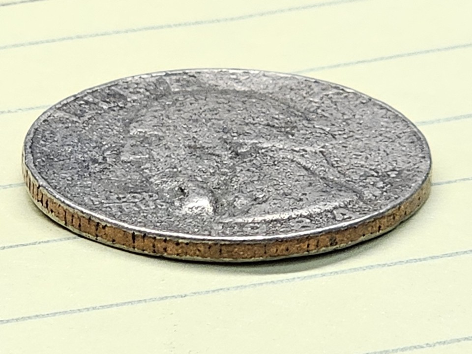 🤯 1984-P Giant DIE CHIP Quarter With Filled Mint Mark & Laminate/Clad ...