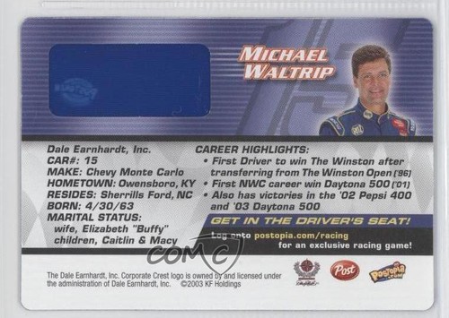 2003 Post Cereal Kraft Racing Michael Waltrip | eBay