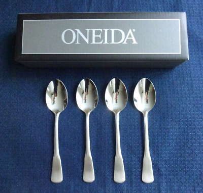 NIB Oneida COLONIAL BOSTON Set of 4 Teaspoons Stainless Flatware (6 ...
