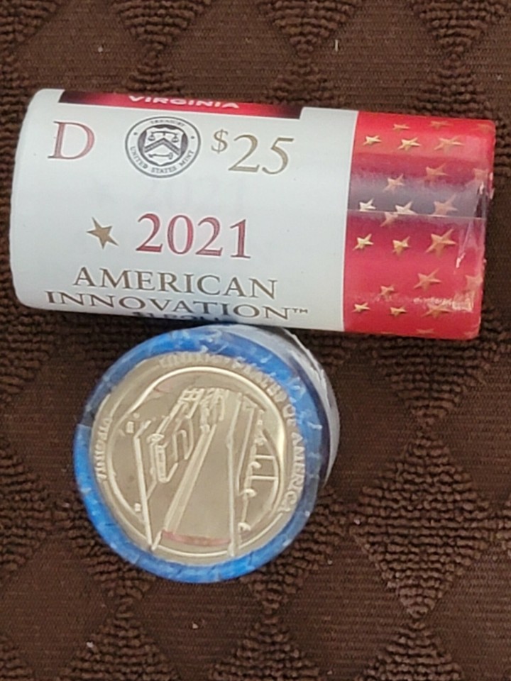 2021 D American Innovation Virginia Dollar "BU" From US Mint Roll 1 ...