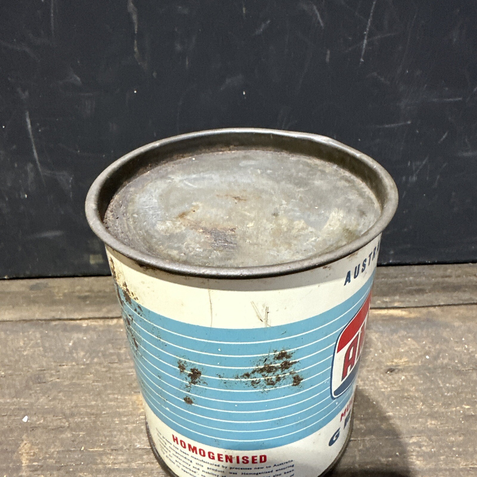 Ampol Vintage 1 Lb Grease Can Light Blue Style | eBay Australia