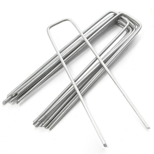 METAL GROUND GARDEN MEMBRANE PINS FABRIC HOOKS PEGS STAPLES U PINS ...