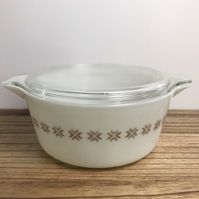 VTG PYREX 475-B 2 1/2 Qt Round Casserole Dish-Town & Country Brown ...