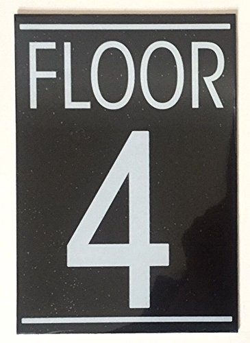 FLOOR 4 SIGN (BLACK 5.75X4)-REF24-1027 | eBay