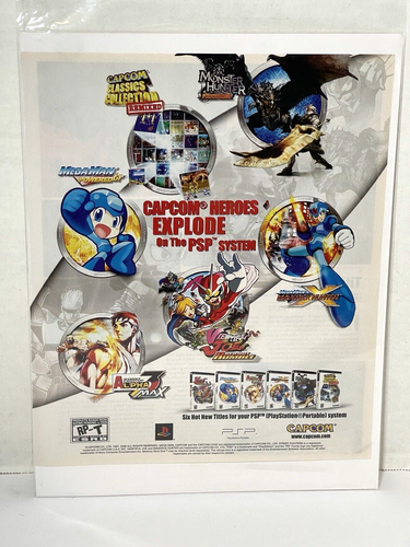 Capcom Heroes Explode On The PSP Games Promo 2006 Full Page Print Ad | eBay