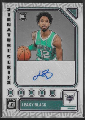 2023-24 Optic LEAKY BLACK Signature Series Auto Rookie Card RC Blue Ink ...