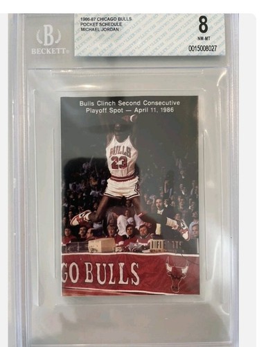1986 Michael Jordan Rookie Bulls BGS 8 NMMT MINT Pre- 1986 Fleer #57 ...