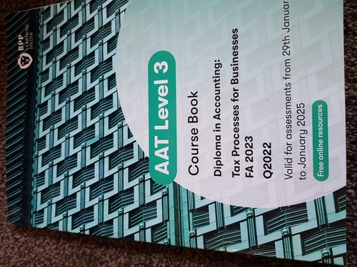 AAT BPP Level 3 Diploma in Accounting Tax Processes For Businesses ...