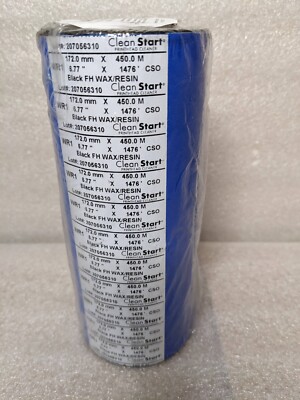 Clean Start FH Wax Resin Thermal Ribbon Black 172.0mm x 450.0M - Single ...