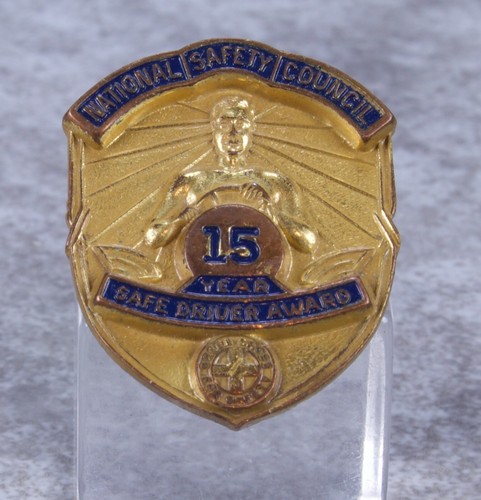 Vintage National Safety Council Safe Driver Award Pin Anstecknadel #15 ...