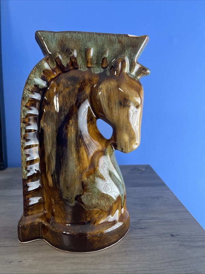 Hot Springs National Park Pottery Horse Vase Tortoiseshell Glaze | eBay