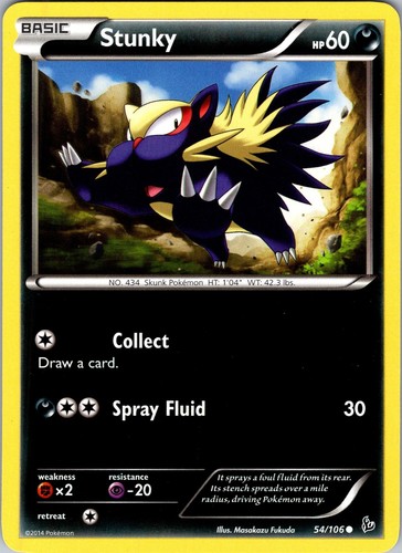 Pokemon TCG Stunky XY Flashfire 54/106 Regular Common Card NM | eBay