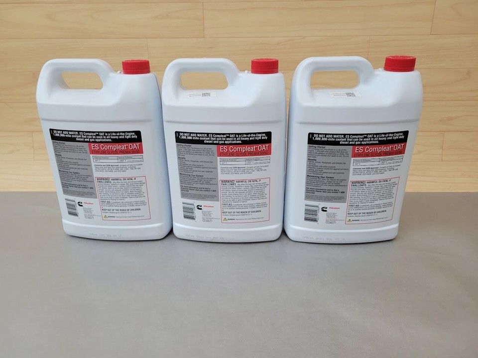 QTY 3 - Fleetguard ES Compleat OAT EG Premix 50/50 1 Gal - CC36077 (Red ...