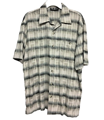 Alan Stuart Shirt Men Size Large Plaid Button Front Multicolor Short ...