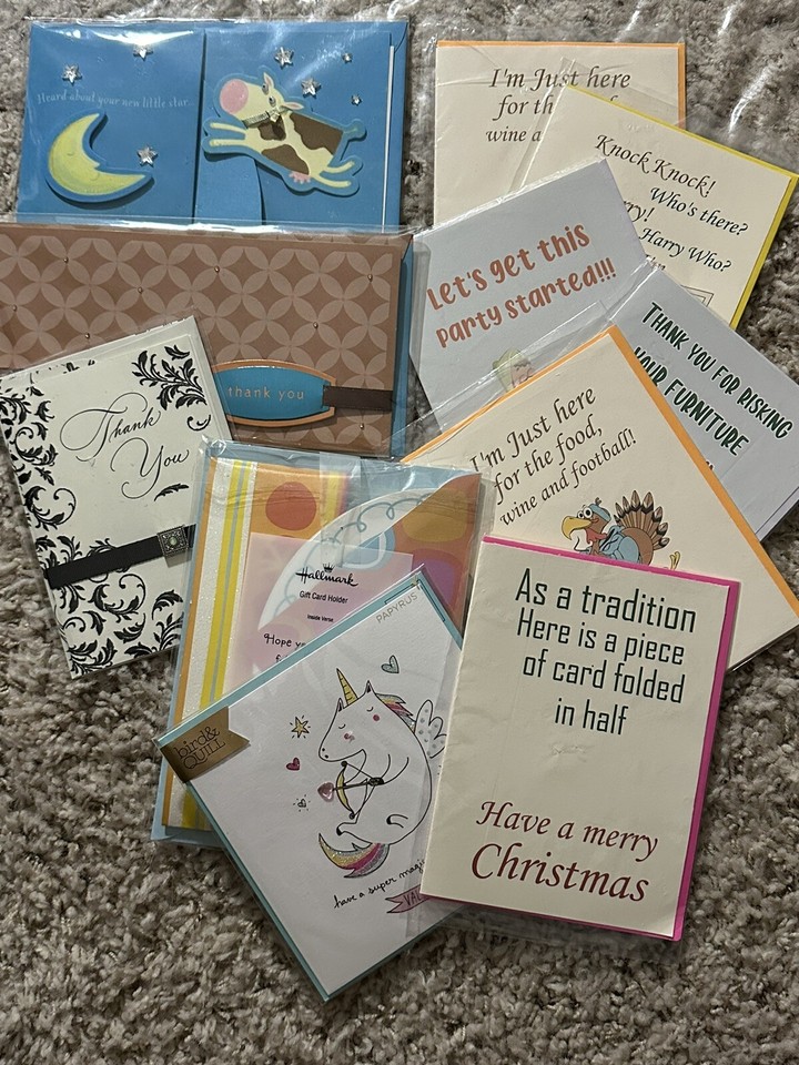 LOT 11 Greeting Cards 1-Papyrus 4 Hallmark Cards 6 Old Fart Snark Cards ...