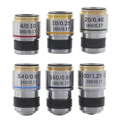 4X 10X 20X 40X 60X 100X Achromatic Objective Lens f/ Biological ...
