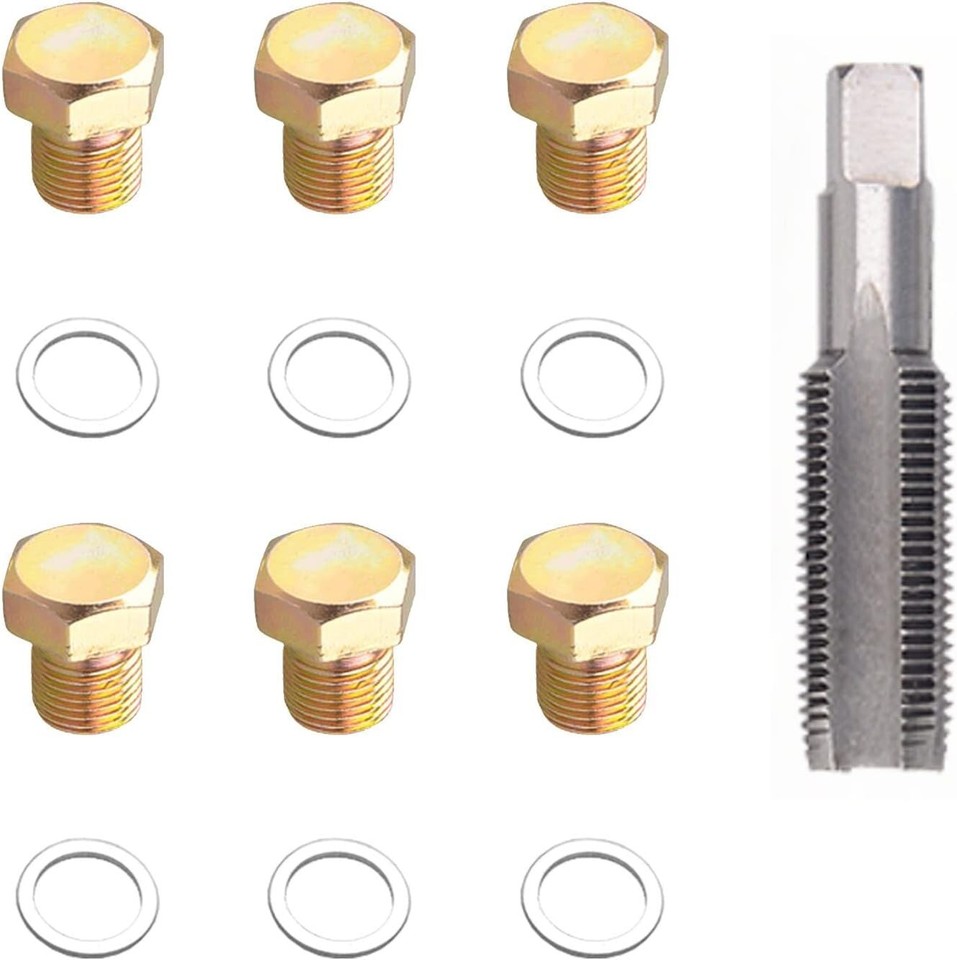 7pc M15 x 1.5 Oil Pan Thread Repair Kit Set Sump Drain Plug Repair Tool ...