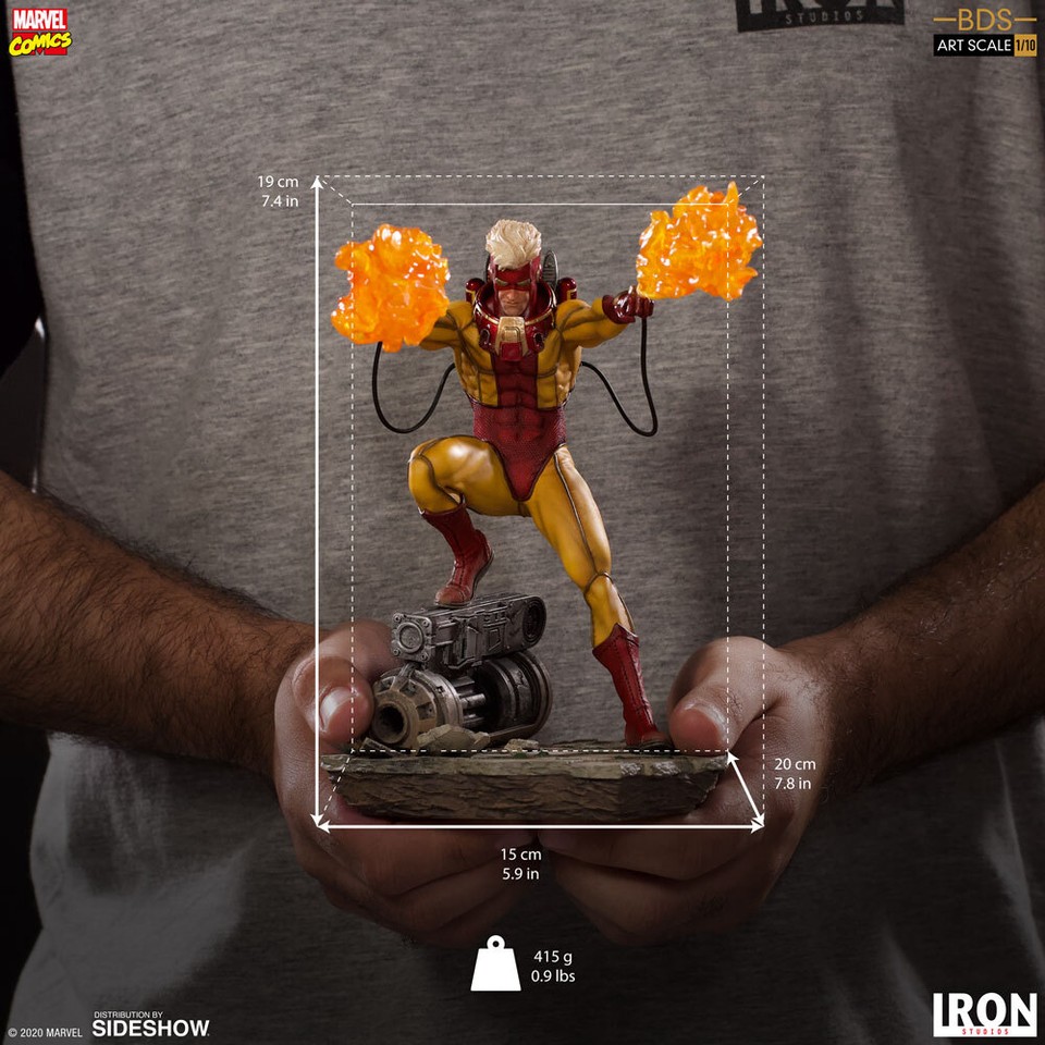 Marvel Comic Uncanny x-Men Pyro Battle Scale statue 1:10 Iron Studios ...