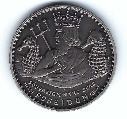 1974 KREWE POSEIDON H. ALVIN SHARPE BRIGANTINE SAIL SHIP BOAT COIN ...