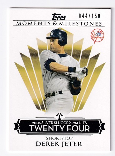 Derek Jeter 2008 Topps Moments & Milestones Numbered Card 44/150 | eBay