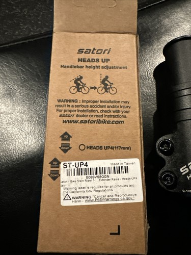 Satori Heads Up 4 117mHandlebar Height Adjustment Black Bike Stem Riser ...