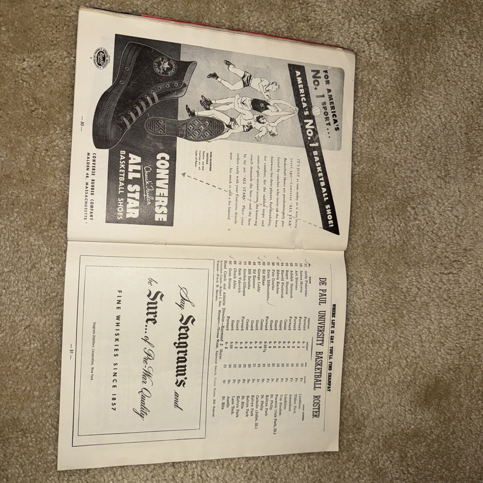 CHICAGO STAGS 1946-47 Program unscored Score Card BAA NBA very nice ...