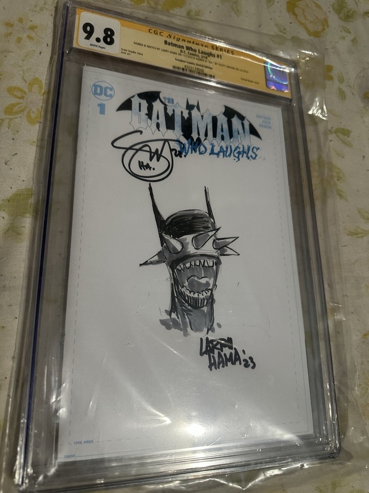 Batman Who Laughs #1 CGC SS 9.8 signed Scott Snyder sketched by LARRY ...