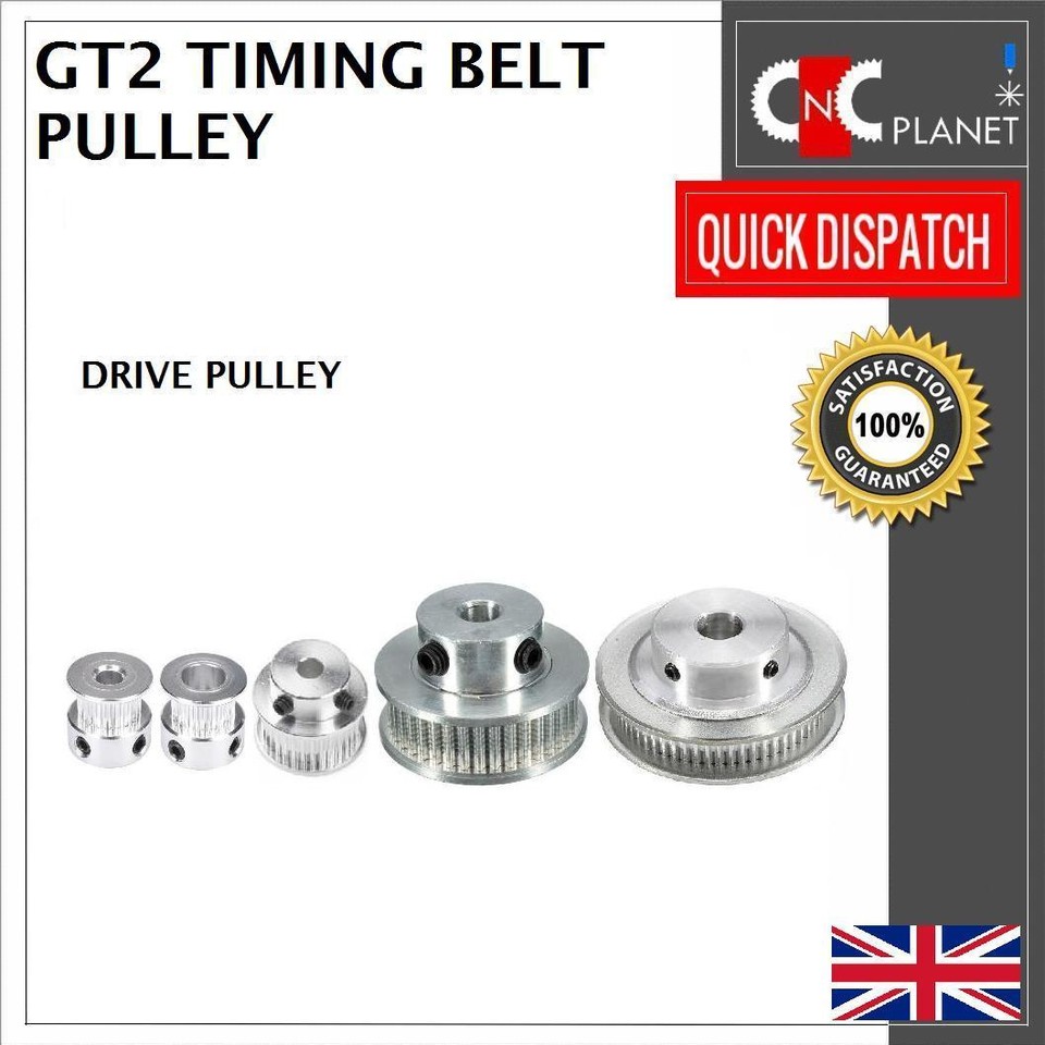 GT2 6mm Timing Belt Smooth Tooth Idler Drive Pulley 16 20 30 36 40 60 ...
