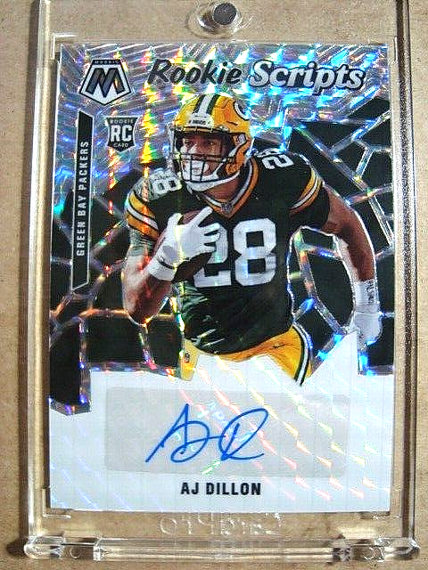2020 AJ Dillon Panini Mosaic Silver Rookie Scripts Autograph RC MINT 🔥🔥 ...