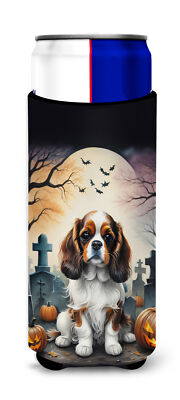 Cavalier Spaniel Spooky Halloween Can Hugger for Slim Cans DAC2028MUK ...