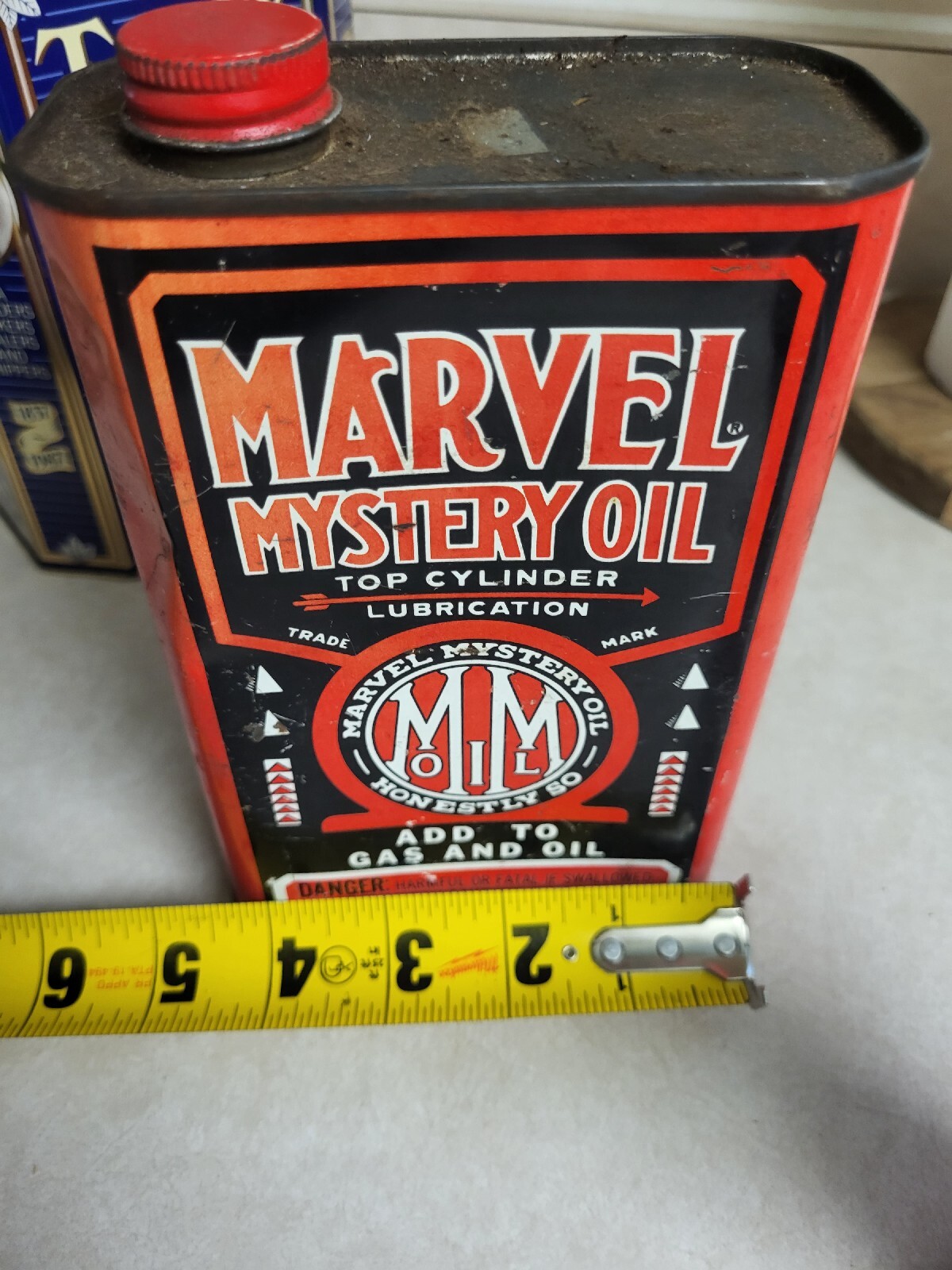 Vintage MARVEL MYSTERY OIL CAN Top Cylinder Lubrication 32 oz 1 Qt ...