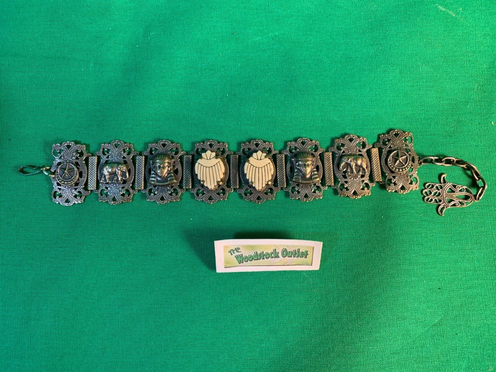 Vintage Egyptian Pharaoh Crescent Moon Elephant Silve… - Gem