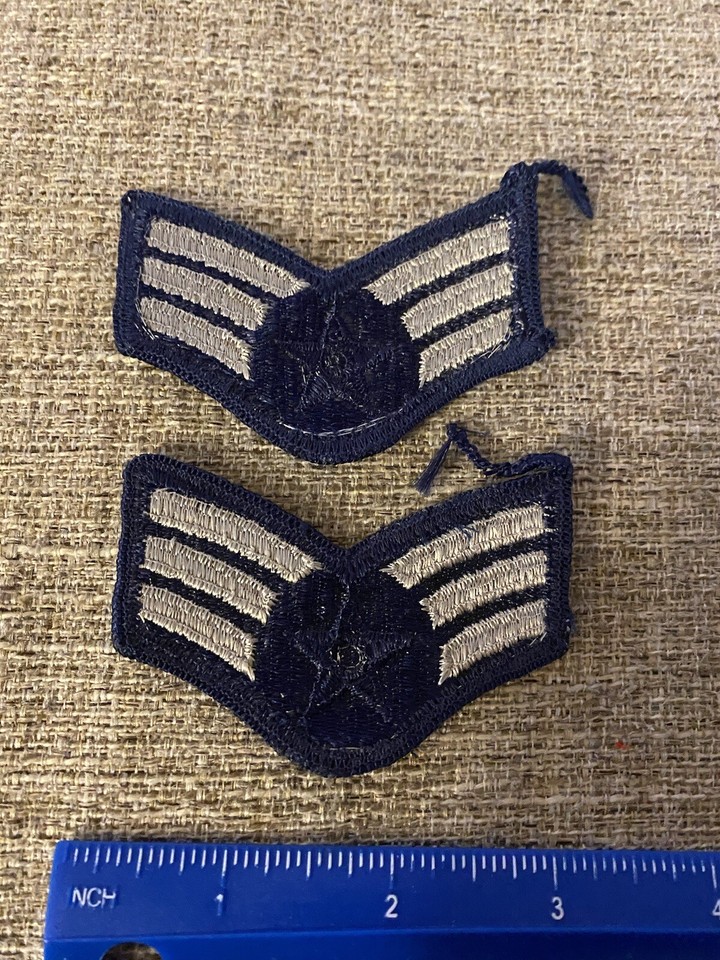 Pair Of Small US Air Force Senior Airman Enlisted Rank Patches USAF ...