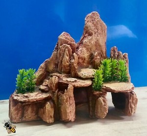 Desert Arizona Rock Cave with Plant Aquarium Fish Tank Ornament ...