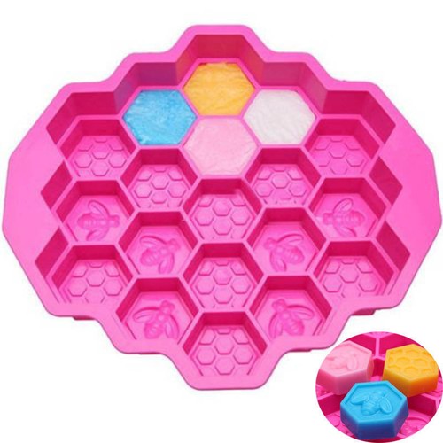 19 Cell Honey Comb Bees Mold Beeswax Silicone Pan Cake Mould Ice Jelly ...