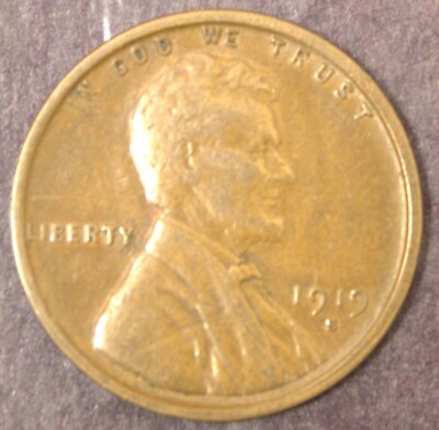 1919 S Lincoln Wheat Cent One Penny Neat Coin Better Grade Nice Y2432 ...