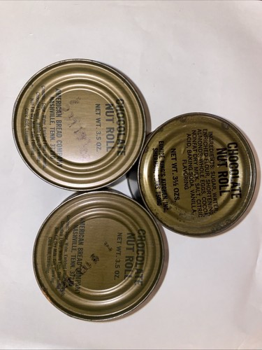 Lot Of 3 - Vintage Vietnam Era C Ration Can Chocolate Nut Roll ...