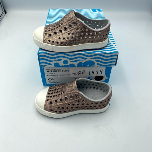 Native Jefferson Bling Toddler C4 Casual Shoes Metal Shell White ...