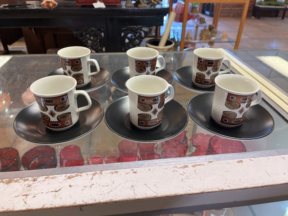 Mid Century J&G Meakin Studio Pottery Maori Pattern Coffee Set | eBay UK
