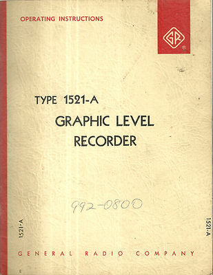 General Radio Co. Type 1521-A Graphics Level Recorders Instruction ...