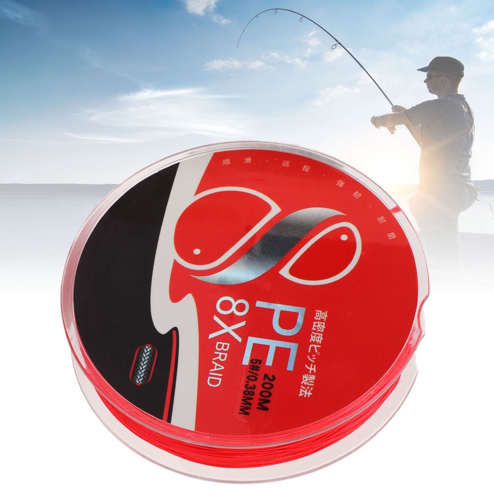 200m Red Colorfast Braided Fishing Wire For High Smoothness PE Fly ...