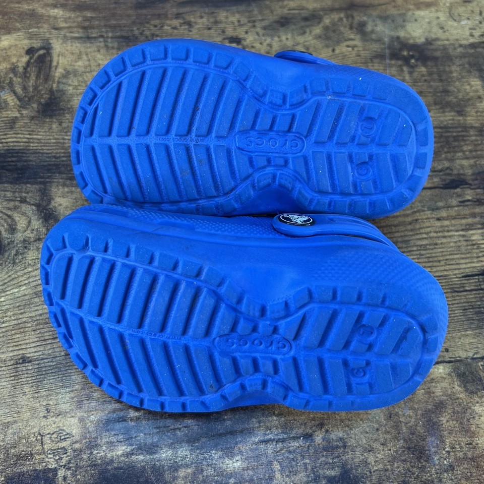 Crocs Slip-On Clogs for Kids – Blue with Fuzzy Lining, Size 7C | eBay