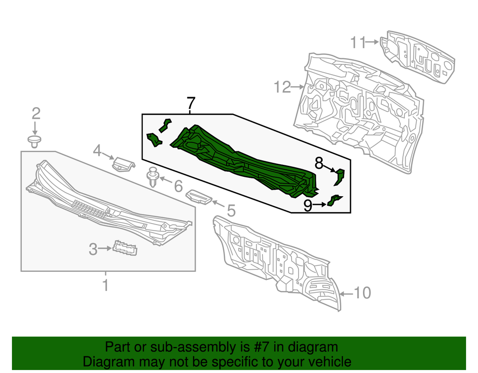 Genuine Honda Cowl Panel 61100-TK8-A00ZZ | eBay