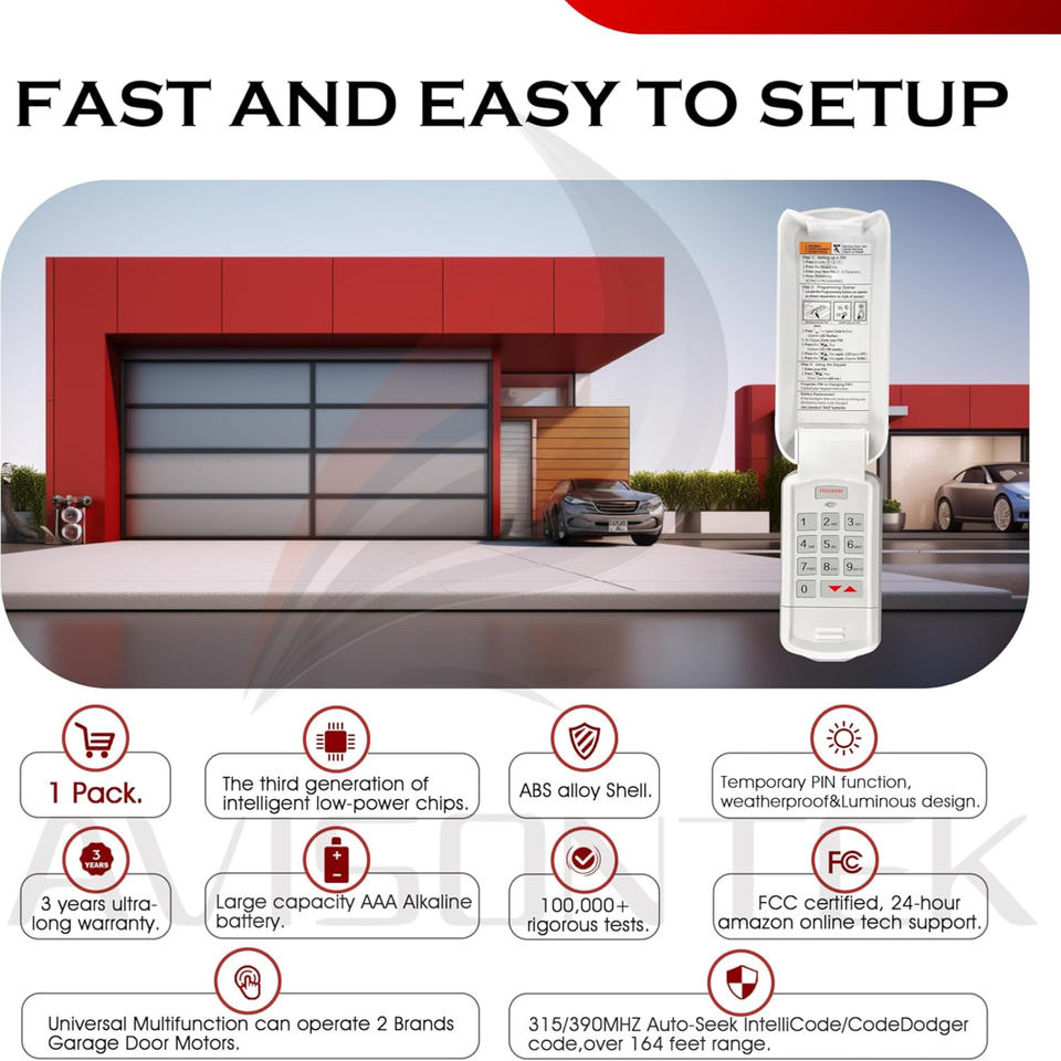 Wireless Keyless Keypad for Genie Garage Door Opener Remote Control ...