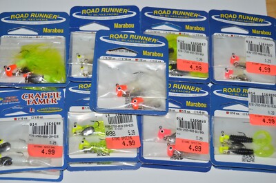 9 packs blakemore road runner 1/8oz 1/16oz crappie jig assortment | eBay