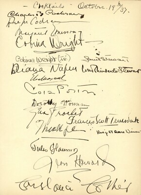 1937 Cocktail Party Autographs Featuring Cole Porter | eBay